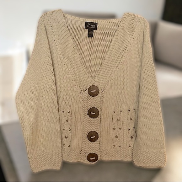 Pure | Sweaters | Pure Cotton Cardigan Sweater Sm | Poshmark